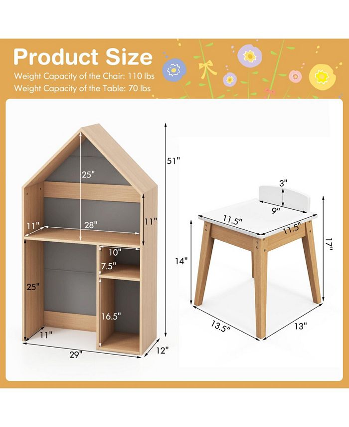 Slickblue 2-in-1 Kids House-Shaped Table and Chair Set - Macy's
