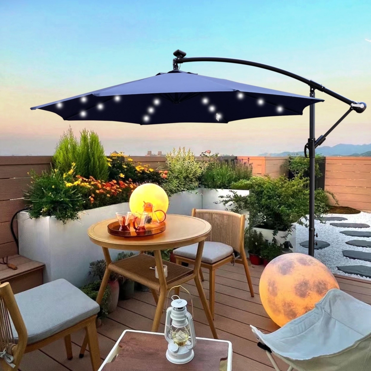 Click here for Streamdale 10ft Led Solar Patio Umbrella with Cran... prices