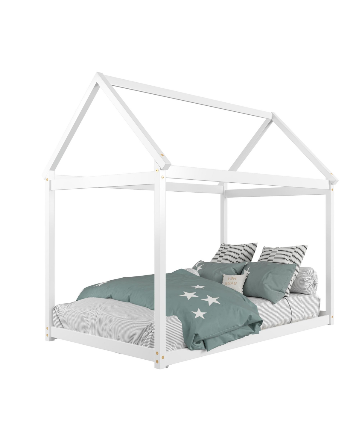 Click here for Costway Twin House Bed Wood Frame with Roof for Ki... prices