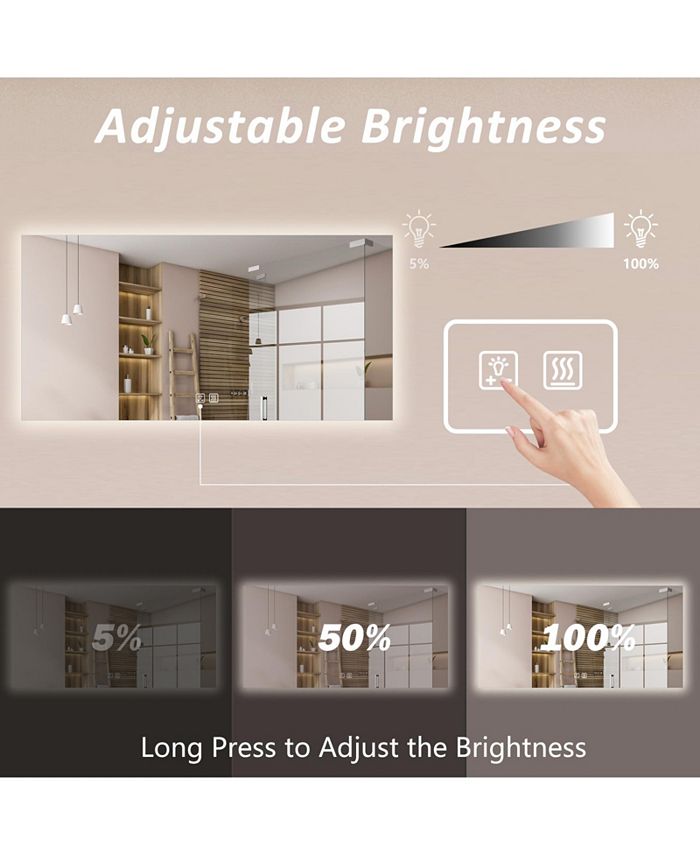 HOMLUX Rectangular LED Mirror - Macy's