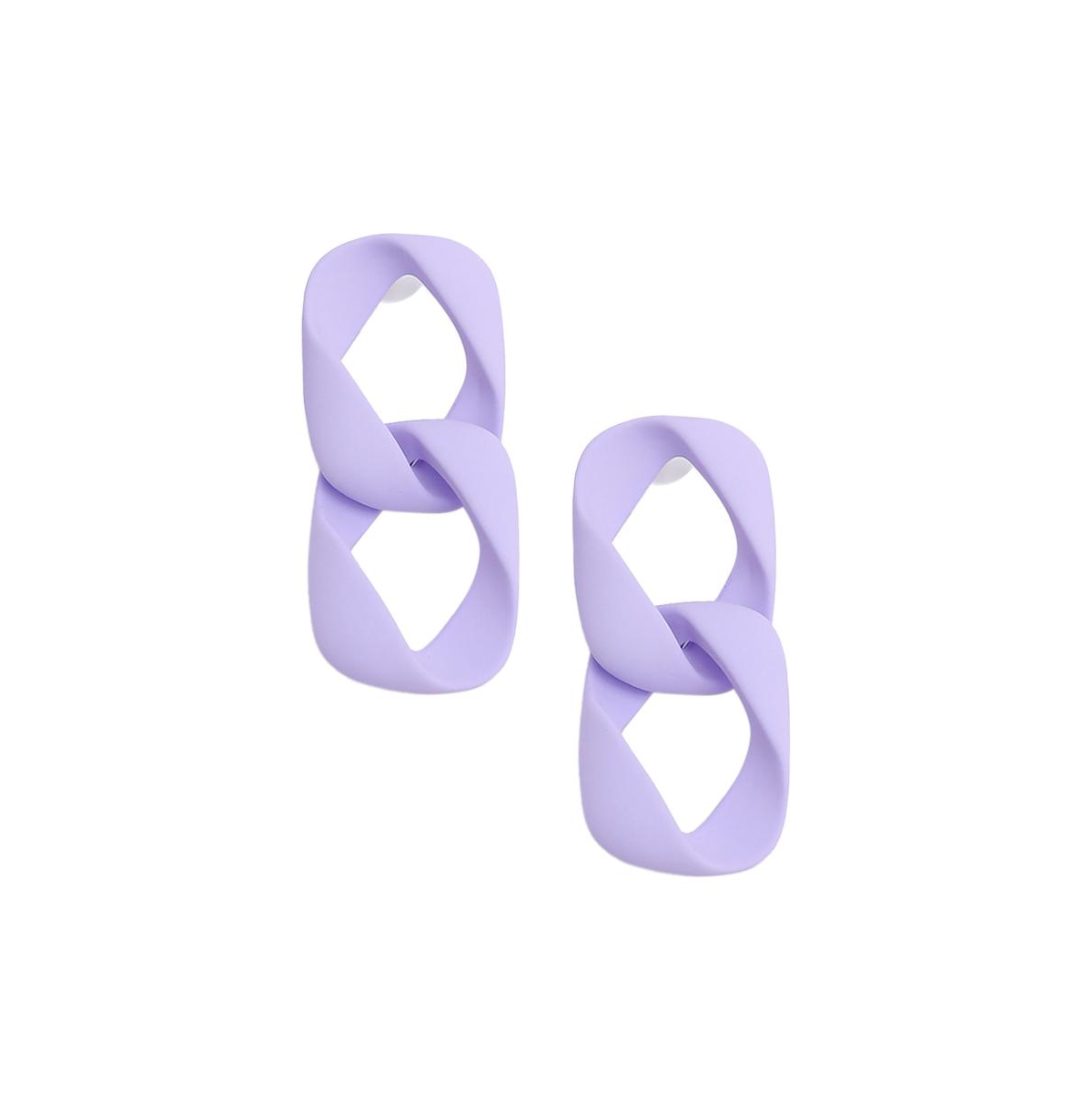 Click here for Sohi Womens Chainlink Drop Earrings - Purple prices