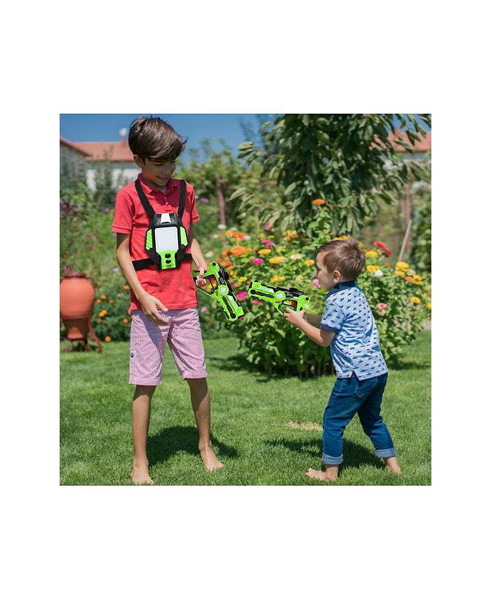 Slickblue 4 pcs Set Laser Tag Guns with Vests LED Target Armor-Guns ...