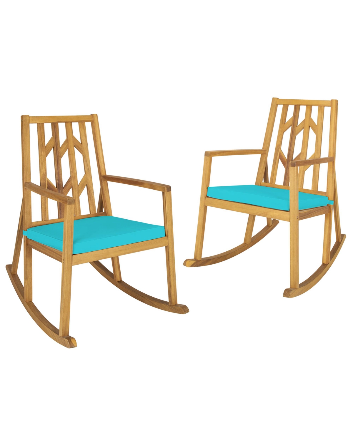 Click here for Gymax Set of 2 Outdoor Acacia Wood Rocking Chair W... prices
