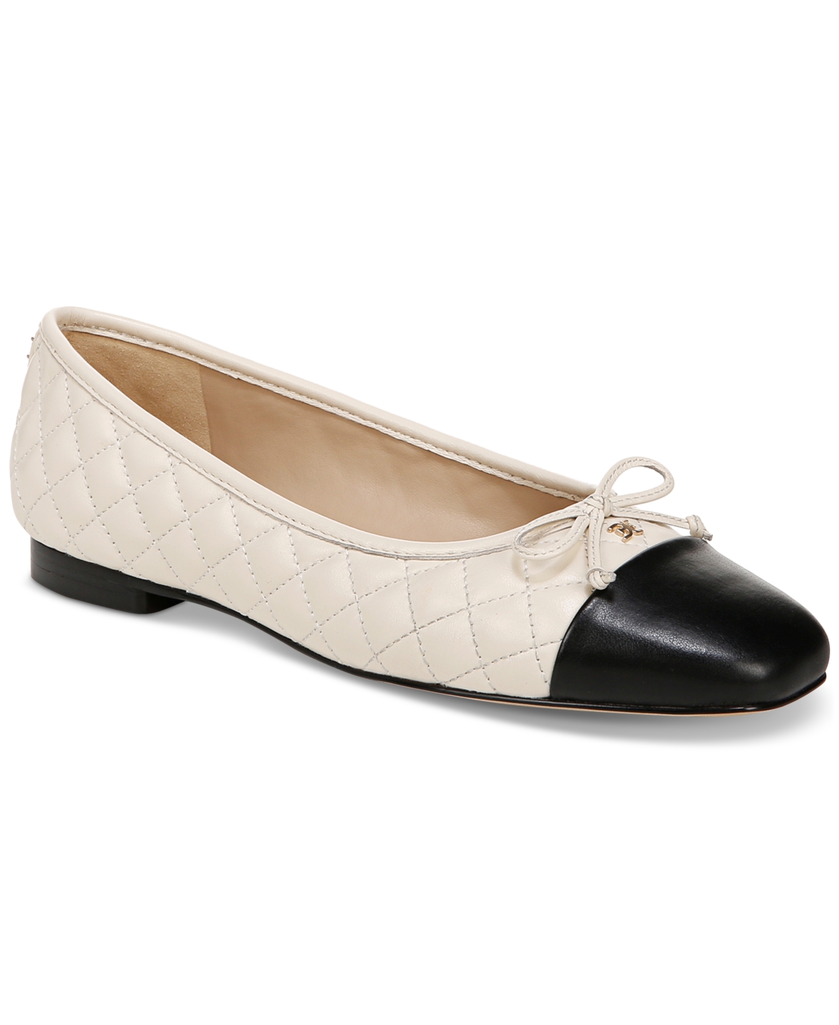 Sam Edelman Womens Marilyn Cap-Toe Ballet Flats - Modern Ivory  Black