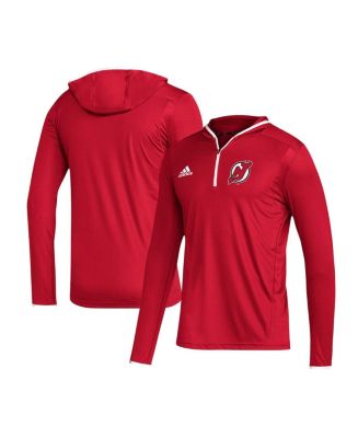Adidas Men's New Jersey Devils Team Long Sleeve Quarter-Zip Hoodie T ...