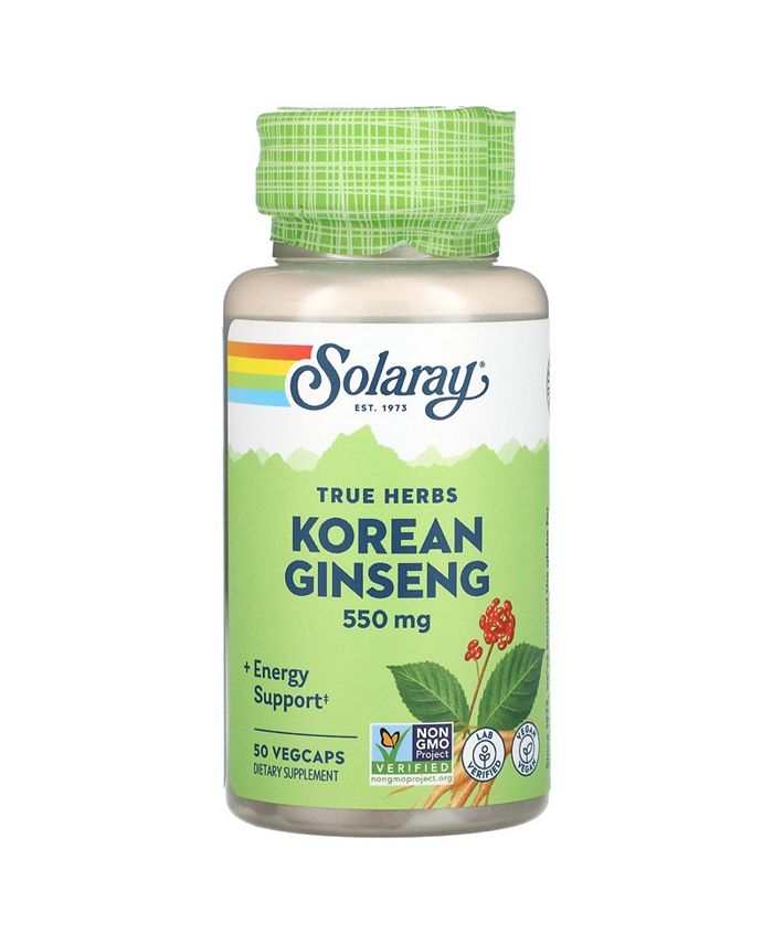 Solaray True Herbs Korean Ginseng 550 mg - 50 VegCaps - Macy's