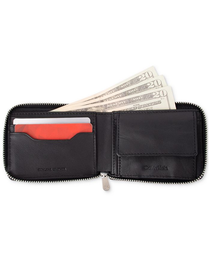 Calvin Klein Men's Cracked Leather Logo Wallet - Macy's