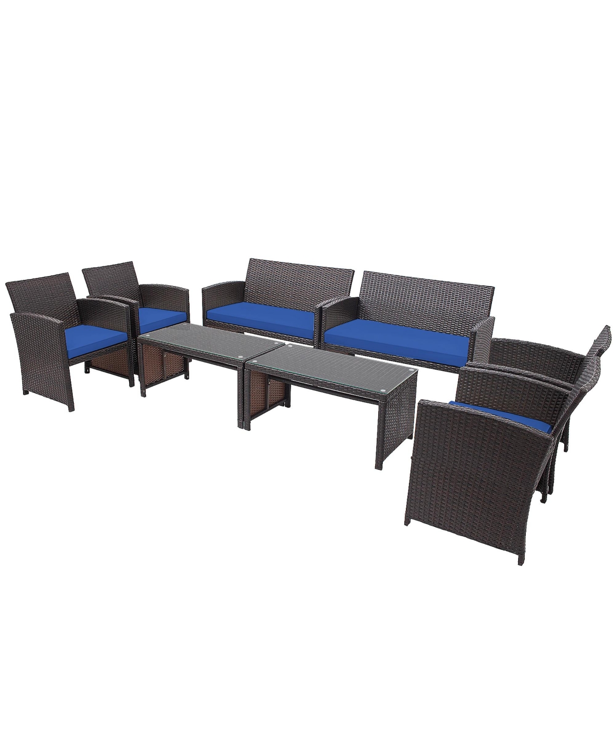 Click here for 8PCS Patio Rattan Furniture Set Cushioned Chair So... prices