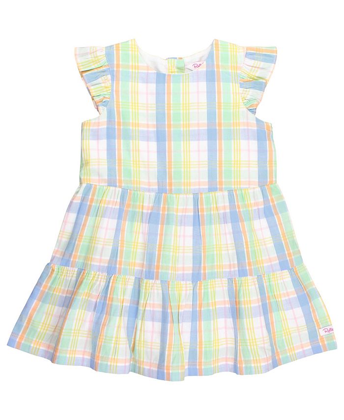 RuffleButts Toddler Girls Flutter Sleeve Tiered Dress - Macy's