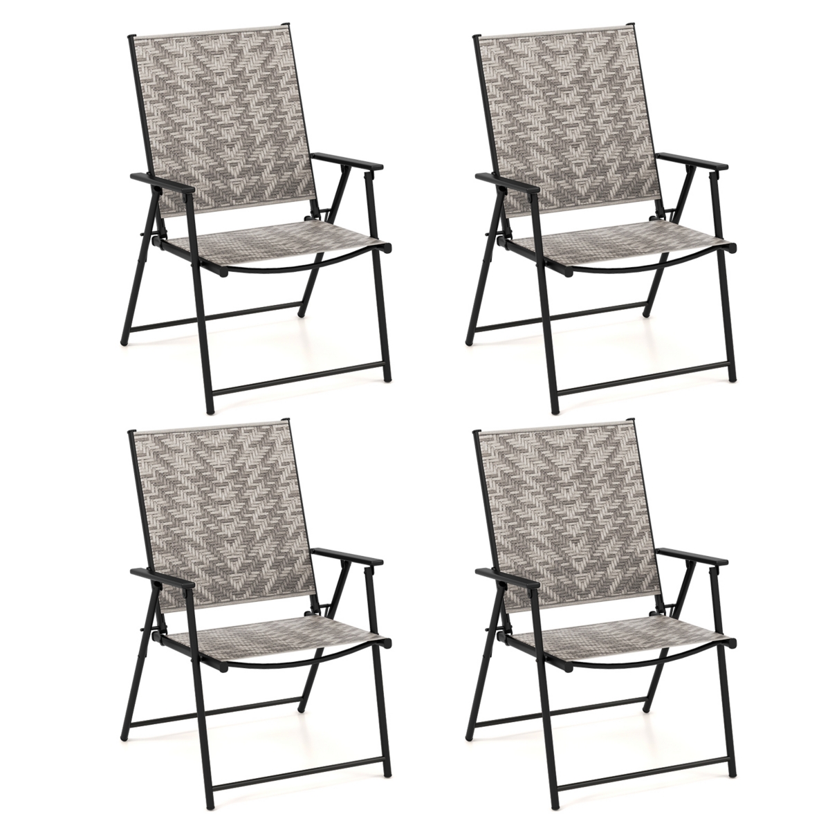 Click here for Slickblue Set of 4 Patio Folding Chairs with Armre... prices