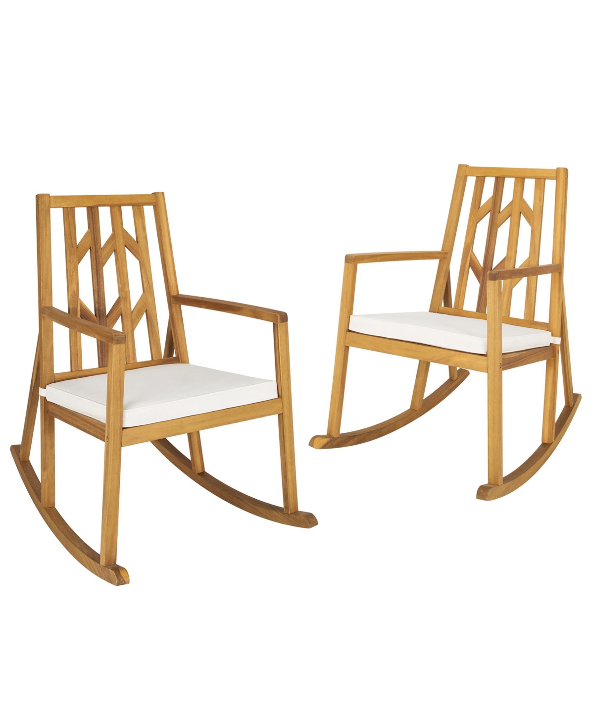 Click here for Gymax Set of 2 Outdoor Acacia Wood Rocking Chair W... prices