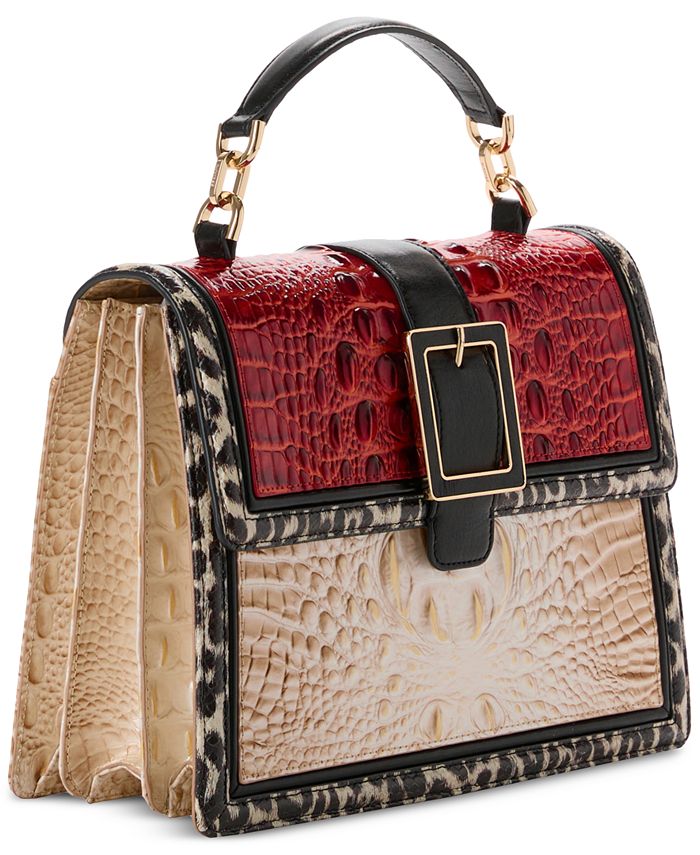 Brahmin Hallie Radiant Red Solarium Small Leather Satchel - Macy's