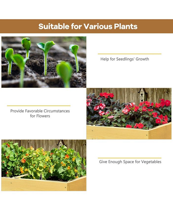 Sut Raised Wooden Planter Vegetable Flower Bed With Liner Macys