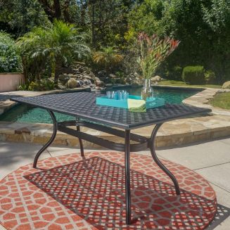 Elegant Cast Aluminum Lattice Dining Table for Outdoor Sophistication ...