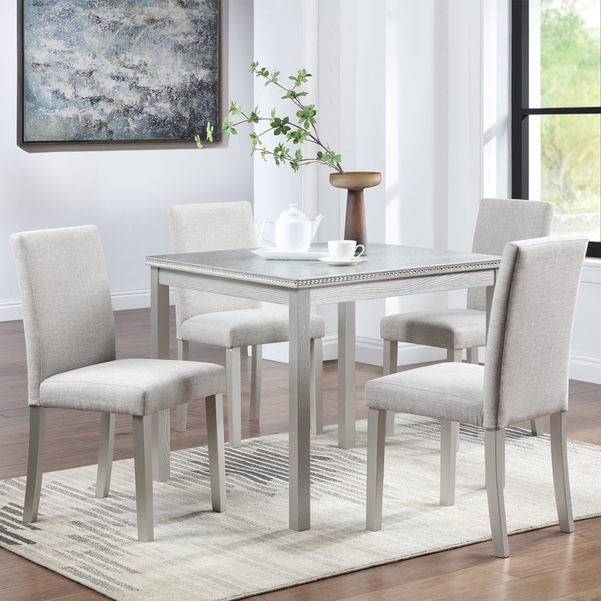 Click here for Streamdale 5-Piece Crystal Dining Set with Upholst... prices