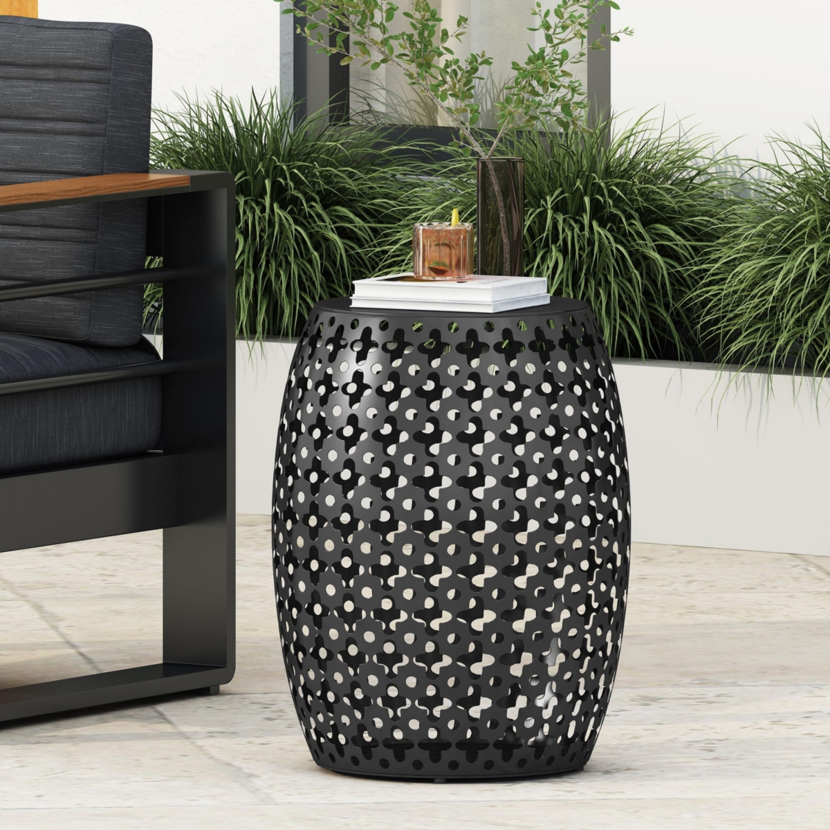 Click here for Streamdale Modern Side Table Elegant Iron Cut Desi... prices