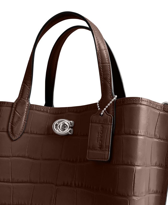 COACH Embossed Croc Willow Tote 24 - Macy's