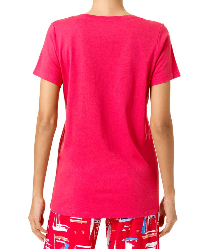 Hue Women's Solid Short-Sleeve V-Neck Sleep Tee - Macy's