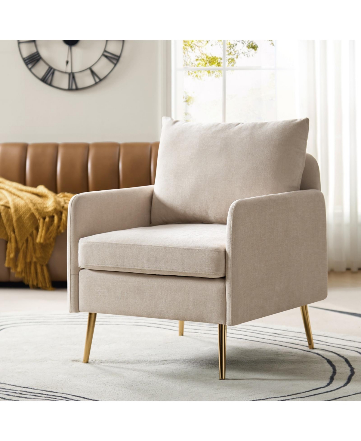 Click here for Hulala Home Modern Armchair with Metal Legs - Ivor... prices