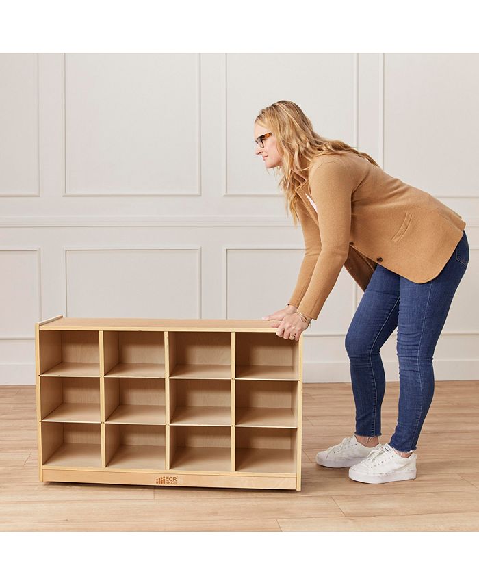 ECR4Kids 12 Cubby Mobile Tray Storage Cabinet, 3x4, Natural - Macy's