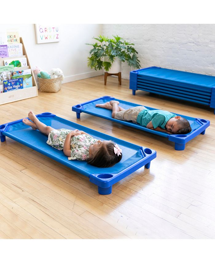 ECR4Kids Kids Streamline Cot, Standard Size, Blue, 6-Pack - Macy's