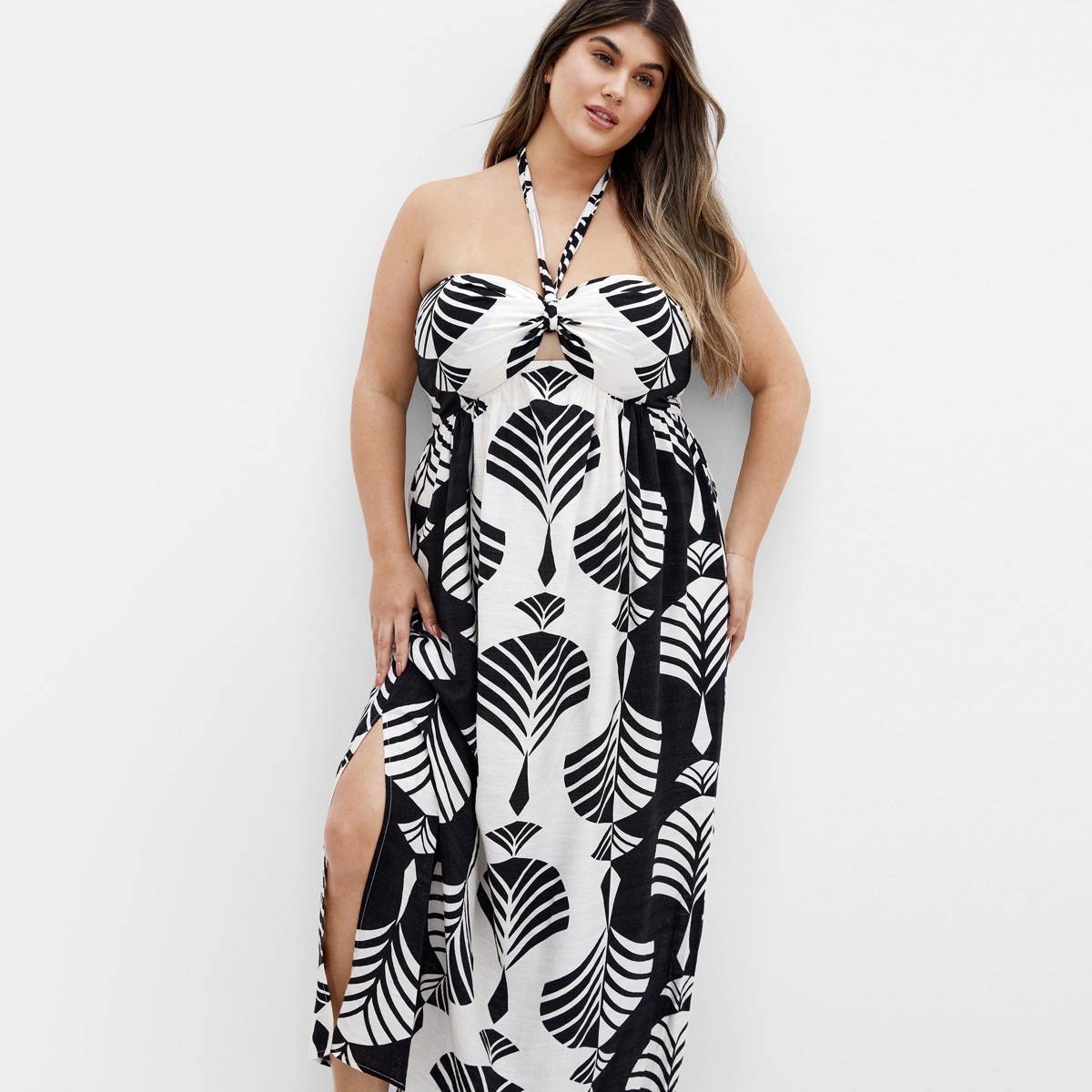 Click here for City Chic Plus Size Peta Border Print Maxi Dress -... prices