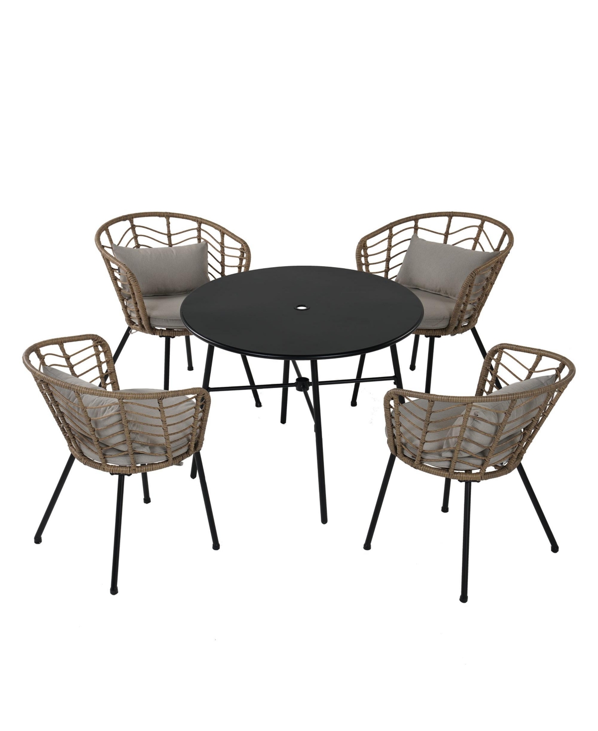 Click here for Mondawe 5 Piece Metal Outdoor Seating Set Wicker R... prices