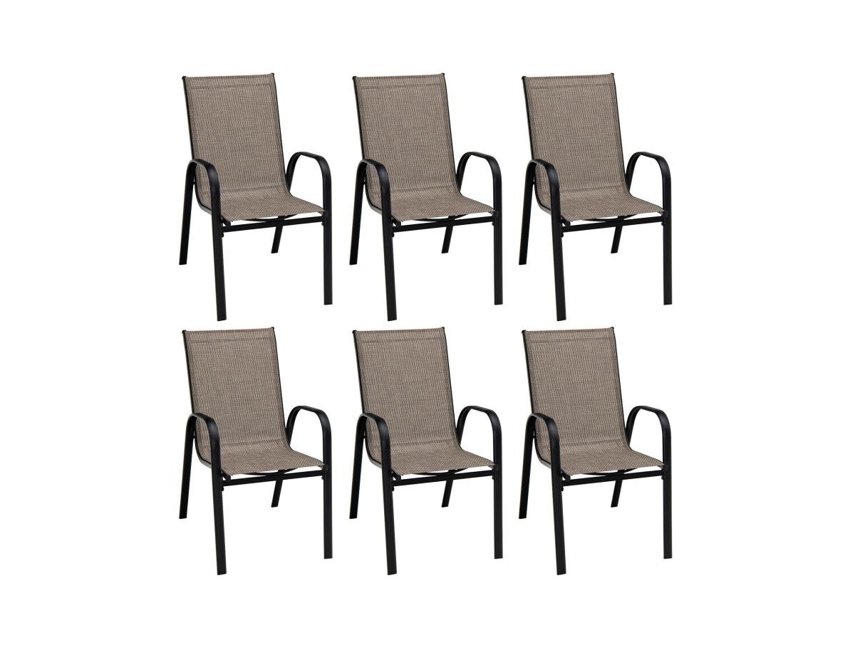 Click here for Slickblue 6 Pieces Patio Stackable Dining Chairs w... prices