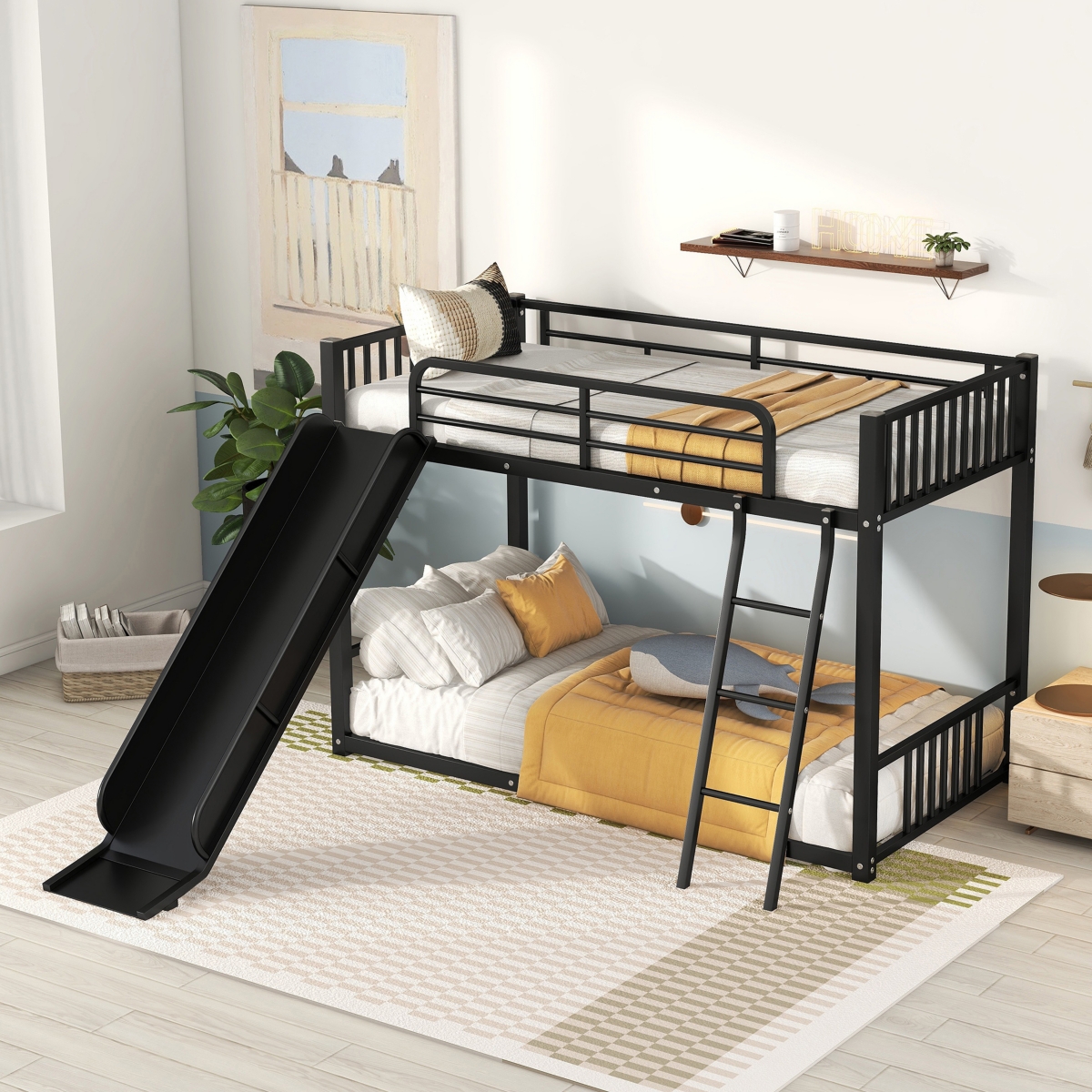 Click here for Streamdale Metal Bunk Bed With Slide  Twin Over Tw... prices