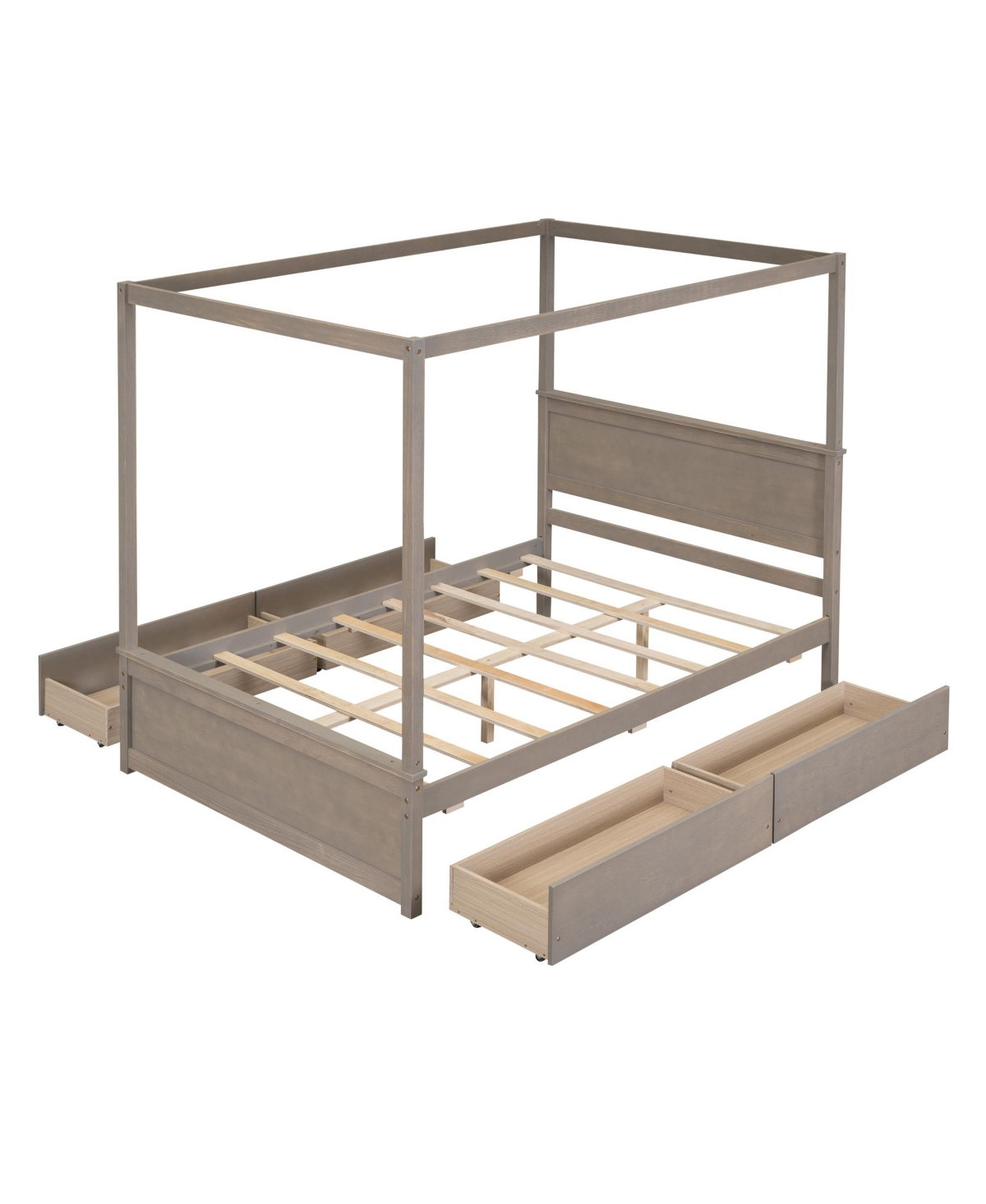 Click here for Streamdale Full Size Wood Canopy Bed with Drawers... prices