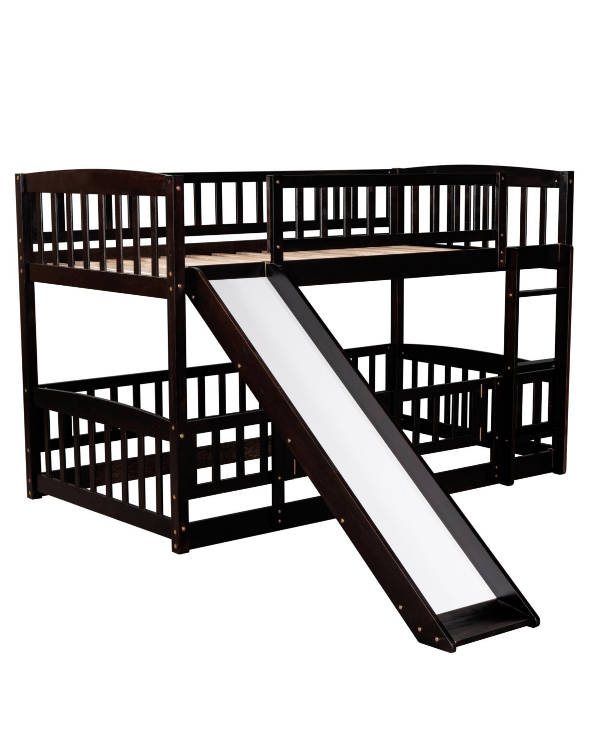 Click here for Bunk Bed With Slide  Twin Over Twin Low Bunk Bed W... prices