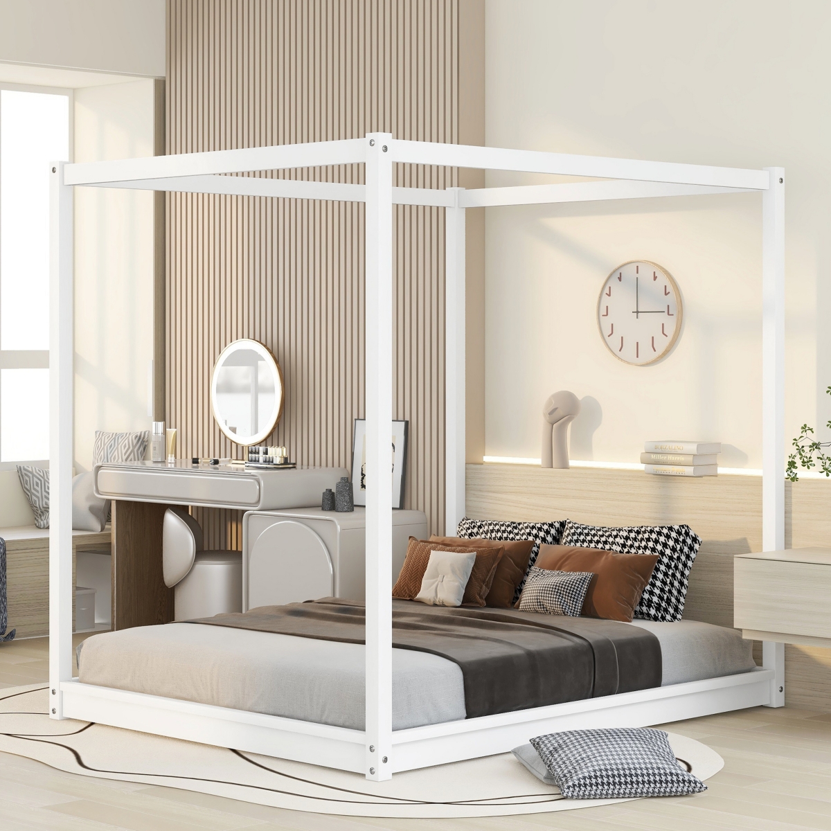 Click here for Streamdale Queen Size Canopy Platform Bed With Sup... prices