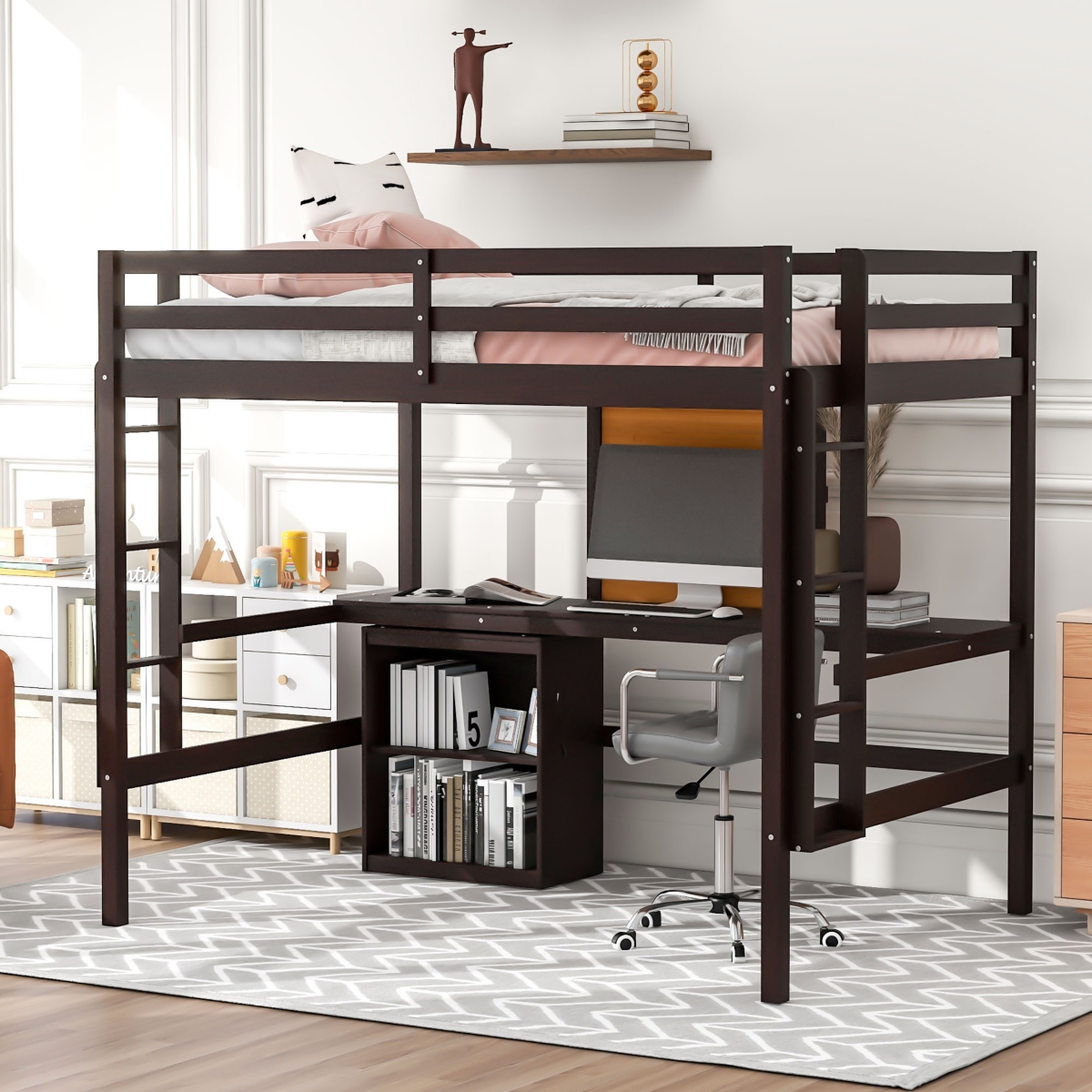 Click here for Streamdale Loft Bed with Desk & 2 Drawers - Espres... prices