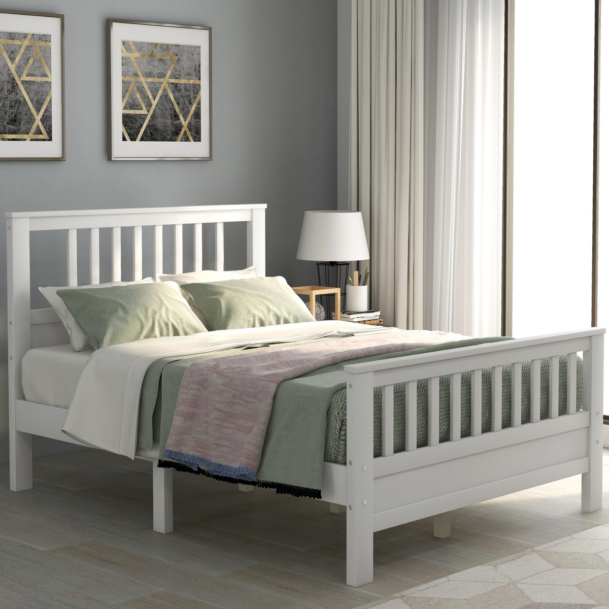 Click here for Streamdale Wood Platform Bed With Headboard And Fo... prices