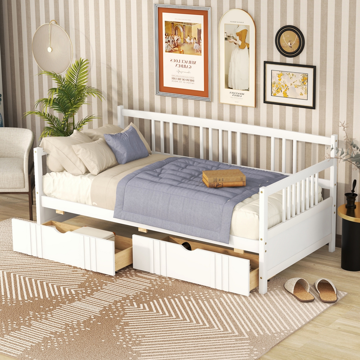 Click here for Streamdale Twin Size Daybed Wood Bed With Two Draw... prices