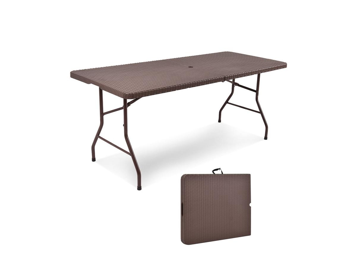 Click here for Slickblue 6 Feet Folding Portable Rattan Table wit... prices