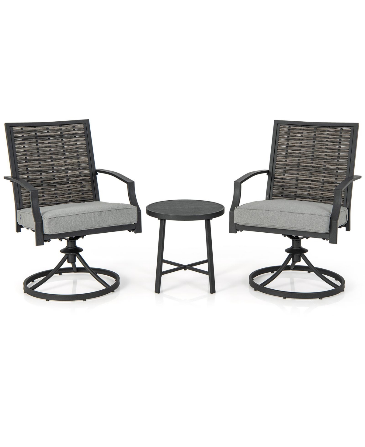 Click here for Slickblue 3 Piece Patio Swivel Chair Set with Soft... prices