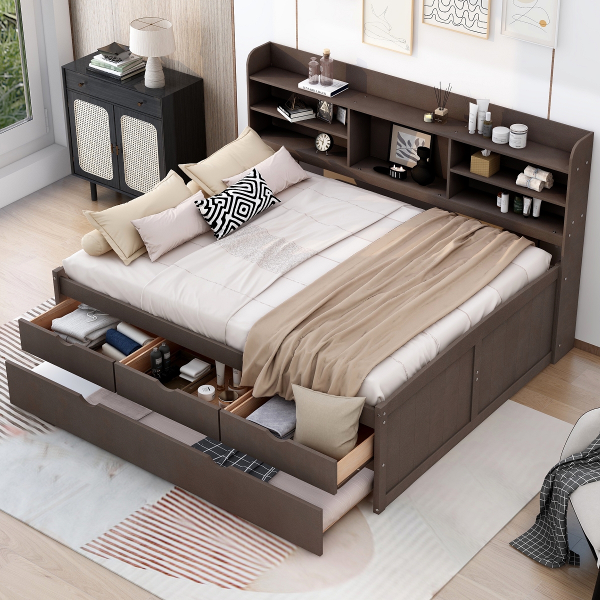 Click here for Streamdale Full-Size Captains Bed with Storage - A... prices