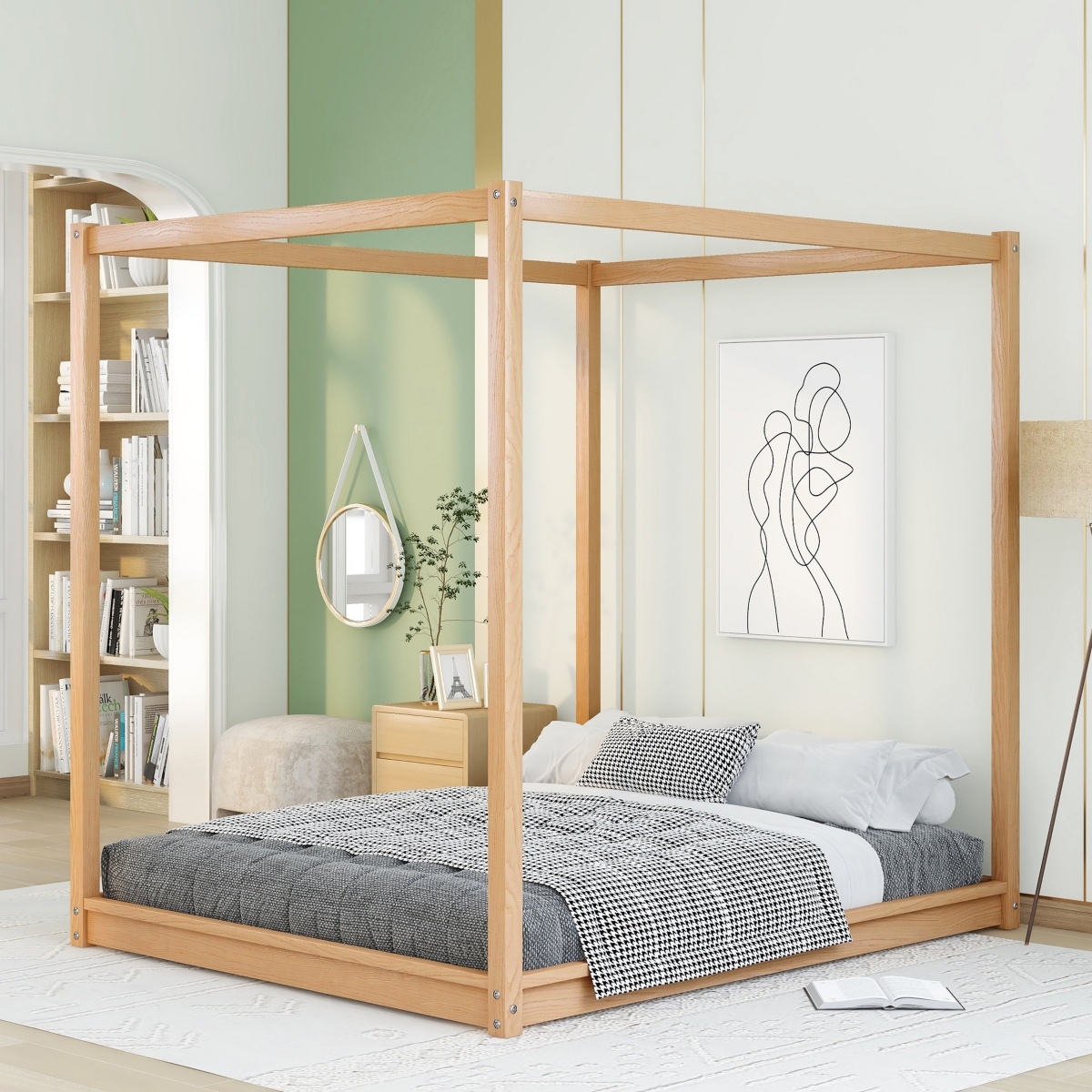 Click here for Streamdale Queen Size Canopy Platform Bed With Sup... prices