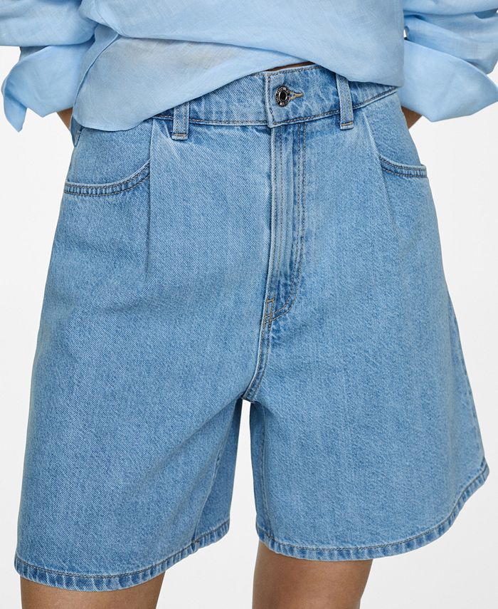 MANGO Women's Straight Denim Shorts - Macy's