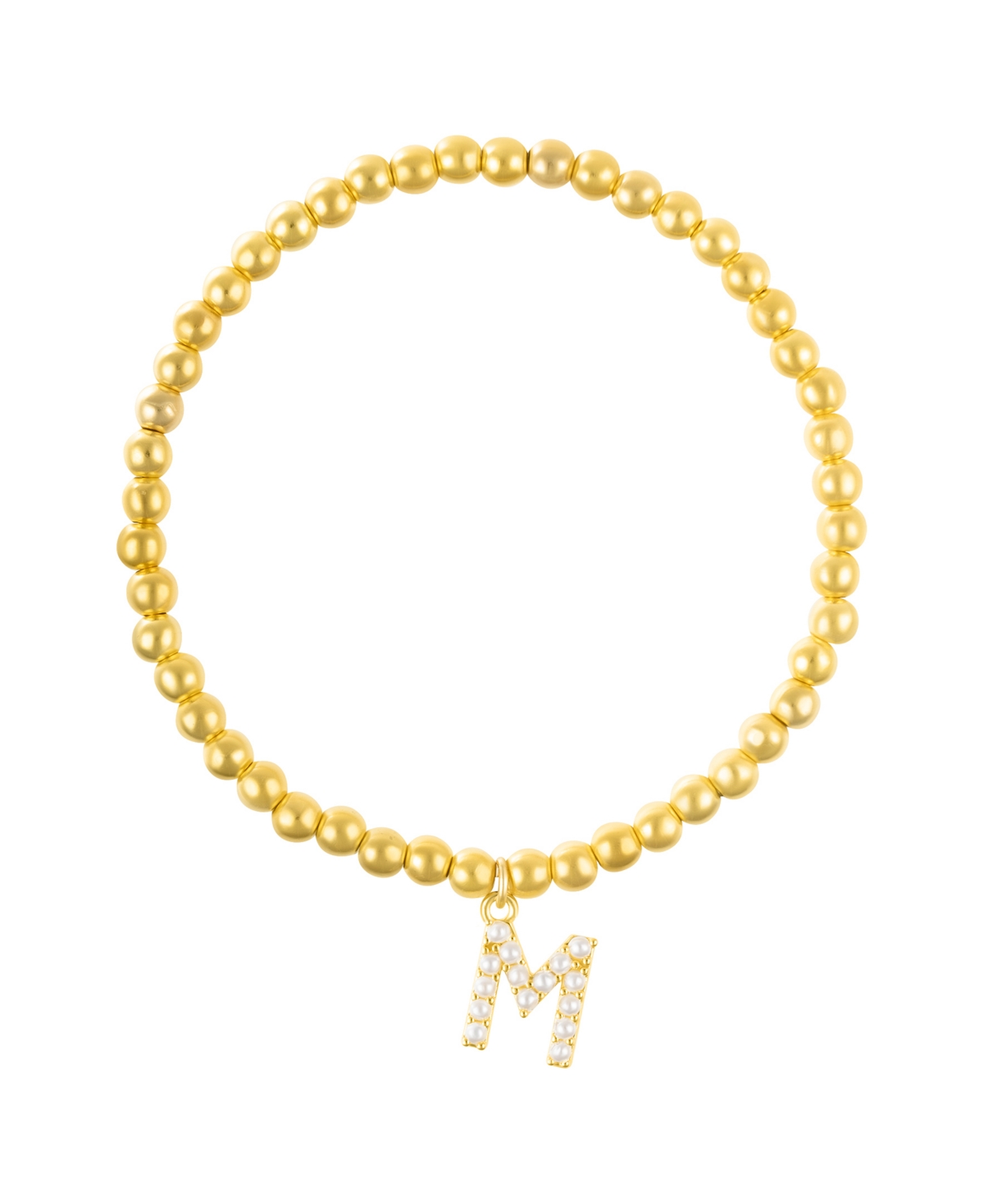 Click here for Adornia Gold Stretch Bead Imitation Pearl Letter B... prices