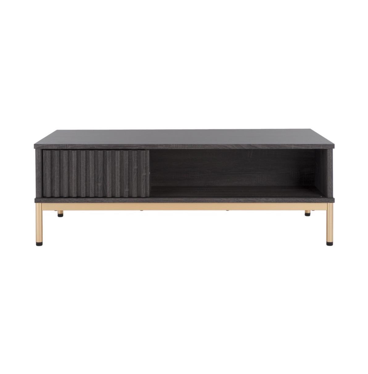 Lylia 2 Door Coffee Table - Distressed black/gold
