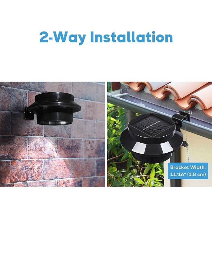 Yescom LED Solar Gutter Outdoor Wall Light Security Waterproof Garden ...