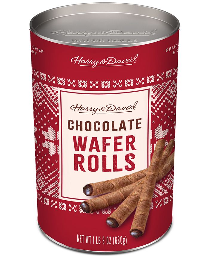 Harry & David Holiday Chocolate Wafer Rolls Tin, 24 Oz - Macy's