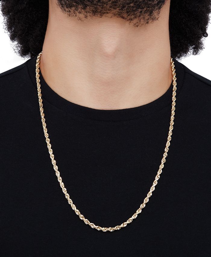 Macy's Glitter Rope Link 26" Chain Necklace in 14k Gold, Created for ...