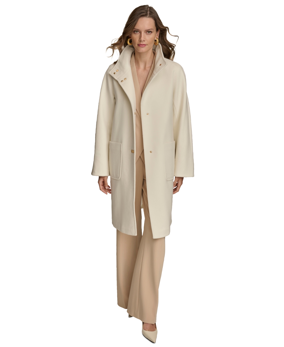 Click here for Donna Karan New York Womens Stand-Collar Single-Br... prices