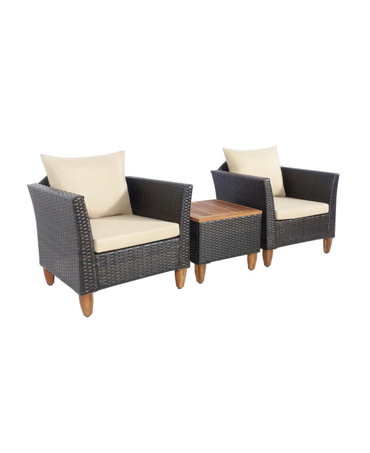 Click here for Sugift 3 Pieces Patio Rattan Bistro Furniture Set... prices