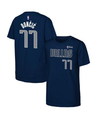 Outerstuff Big Boys and Girls Luka Doncic Navy Dallas Mavericks 2024 NBA Finals Name Number T ...