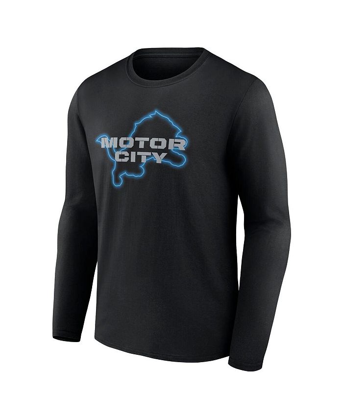 Fanatics Men's Black Detroit Lions Motor City Muscle Long Sleeve T ...