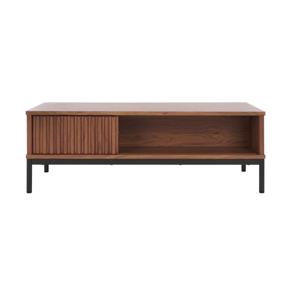 Lylia 2 Door Coffee Table - Walnut/black